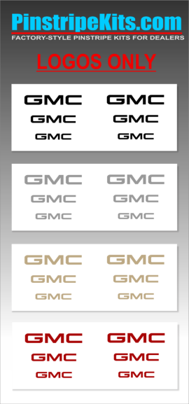 Factory-Style Pinstripe Kits for Dealers - GMC name & logo emblem vinyl ...