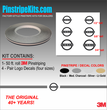 Factory-Style Pinstripes for Dealers - NISSAN name & logo emblem vinyl ...