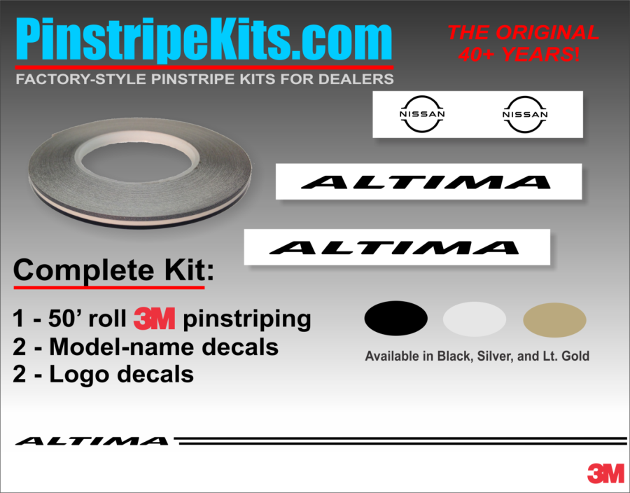 Factory-Style Pinstripes for Dealers - NISSAN name & logo emblem vinyl ...