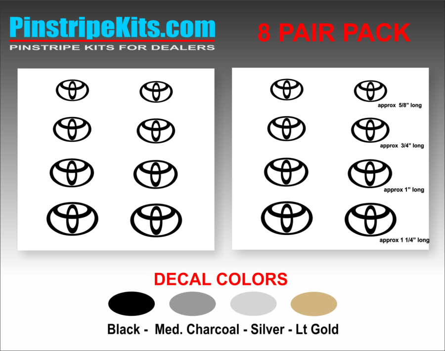 Factory-Style Pinstripes for Dealers - TOYOTA name & logo emblem vinyl ...