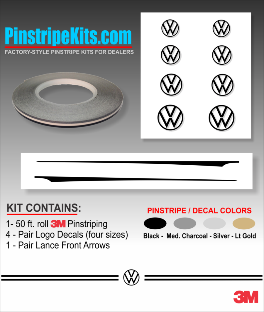 Factory-Style Pinstripes for Dealers - VOLKSWAGEN name & logo emblem ...