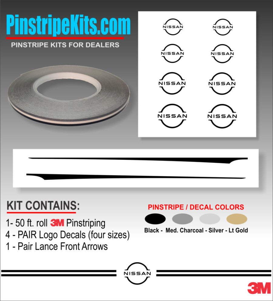Factory-Style Pinstripes for Dealers - NISSAN name & logo emblem vinyl ...