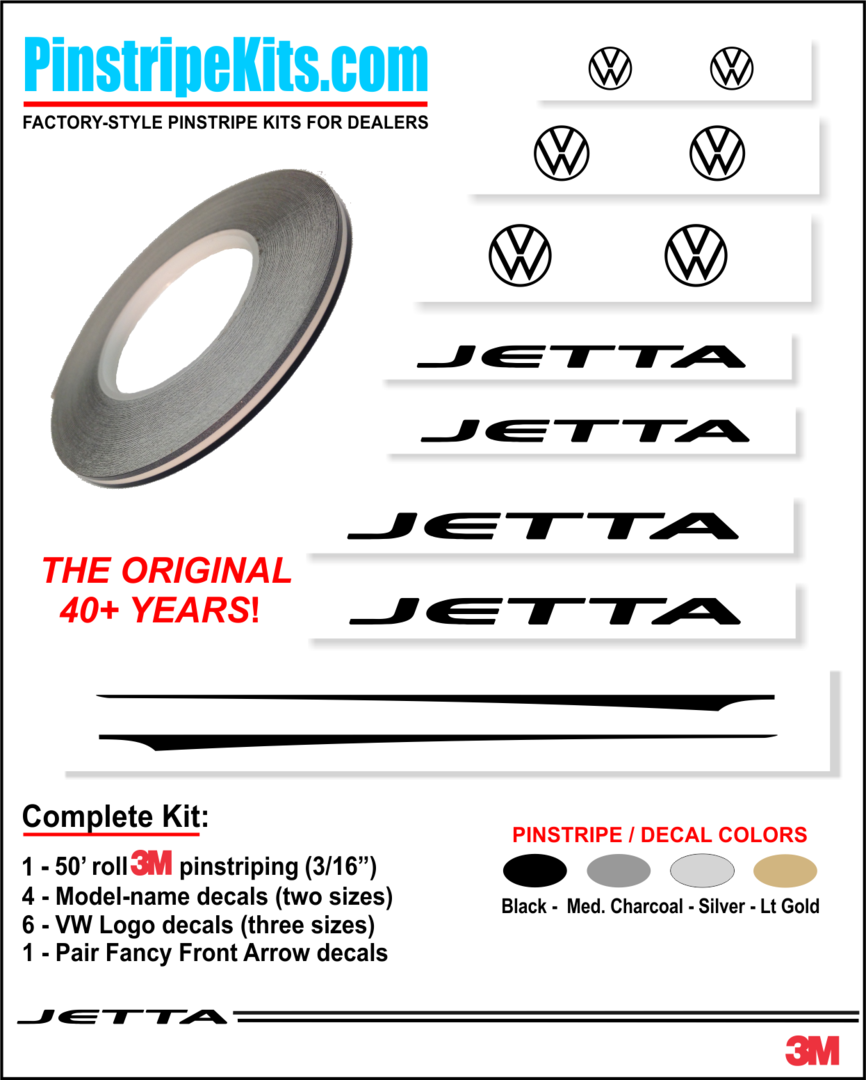 Factory-Style Pinstripes for Dealers - VOLKSWAGEN name & logo emblem ...